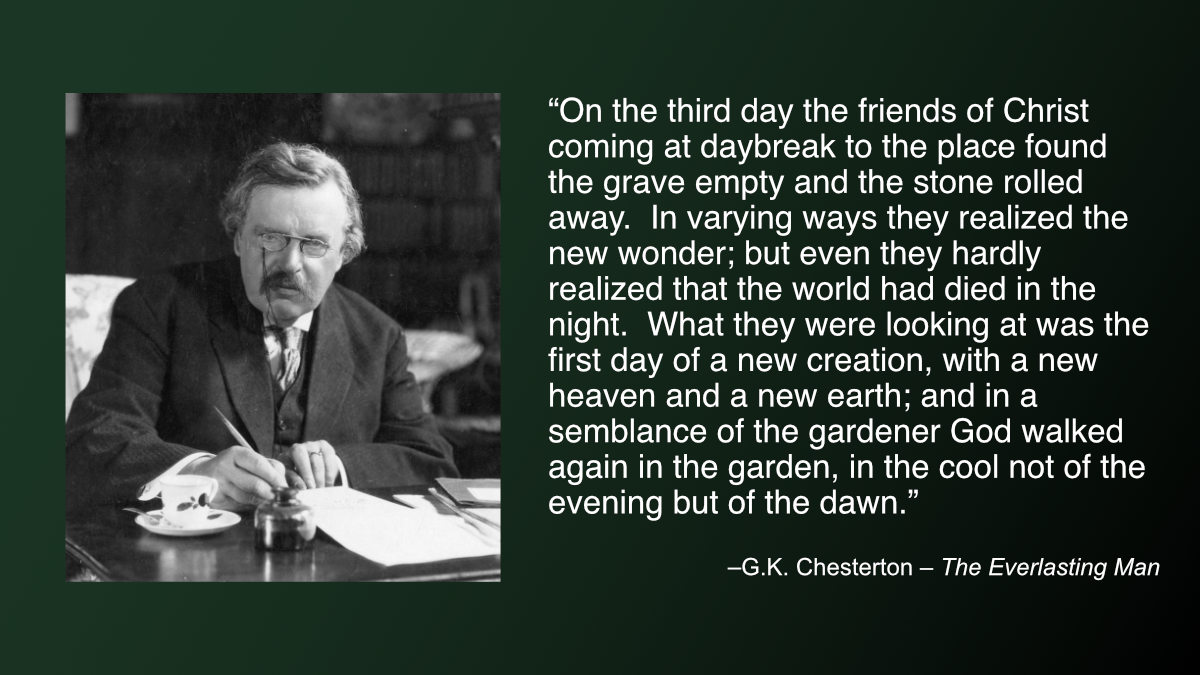 Daily Quote — G.K. Chesterton on the First Easter — Integrated Catholic ...